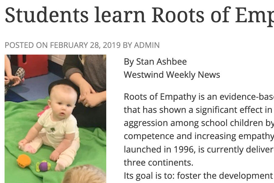 Students learn Roots of Empathy in the classroom - Roots of Empathy